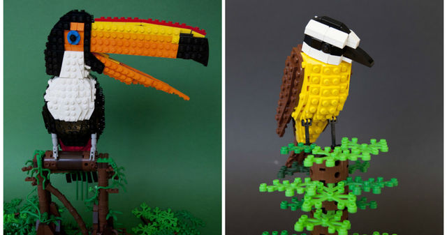 An Artist Is Making Insane Portraits Of Birds - With Legos! | Playbuzz
